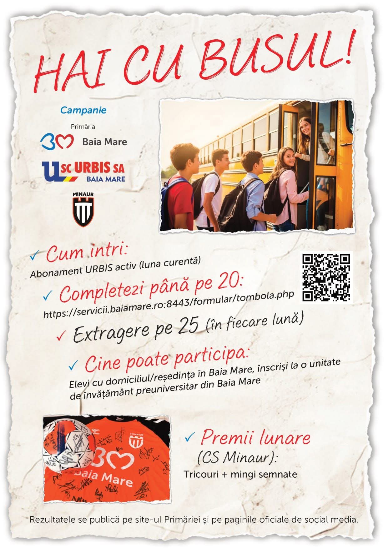 HAI CU BUS-UL! | Elevii din Baia Mare, premiați cu tricouri și mingi ...